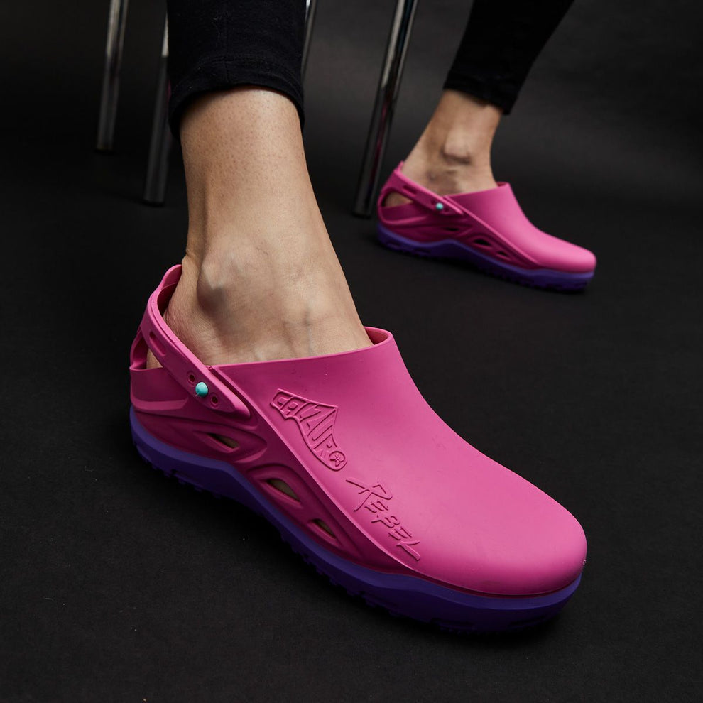 Pink/Purple Calzuro Rebel Clogs | Breathable Clog-Style Shoe | Calzuro