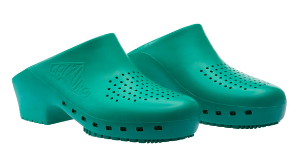 Green Classic Clogs With Holes | Ventilated Footwear | Calzuro