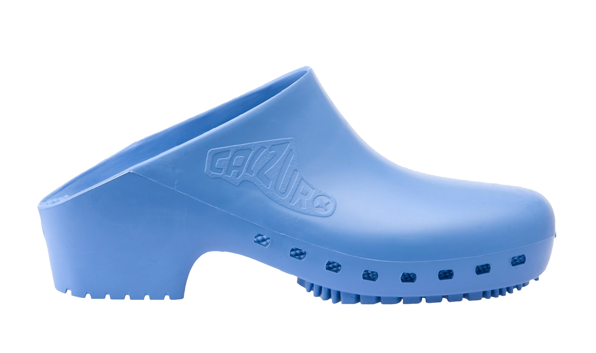 Classic Light Blue Clogs Without Holes | Latex Free Footwear | Calzuro