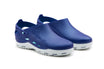 Metallic Blue & White Clogs | Fixed Strap Work Clogs | Calzuro