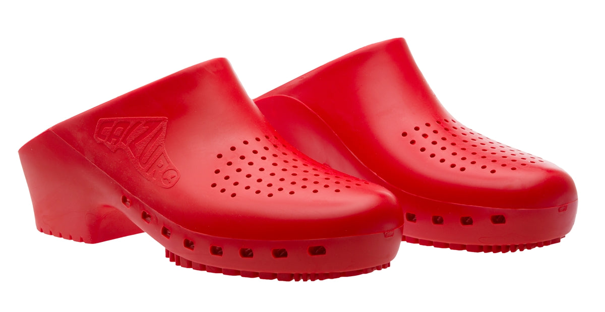 Calzuro Classic Red Clogs | Breathable Latex-Free Shoes | Calzuro